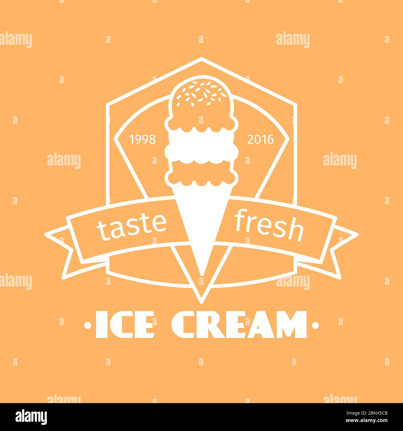 Ice cream vintage logo template for cafe and restaurant vector ...