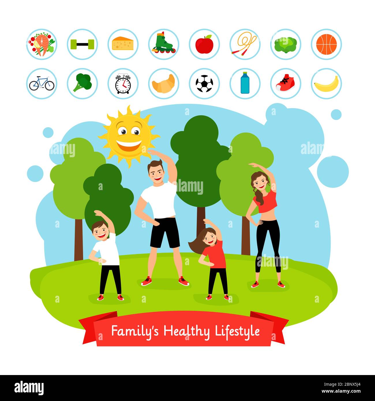 Daughter practicing Stock Vector Images - Alamy