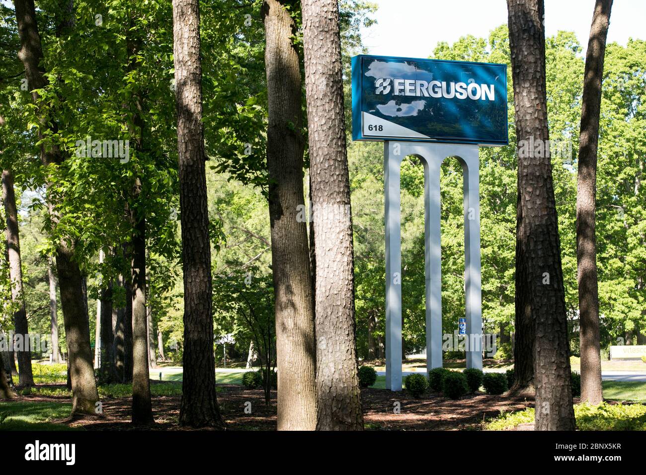 A logo sign outside of the headquarters of Ferguson in Newport News ...