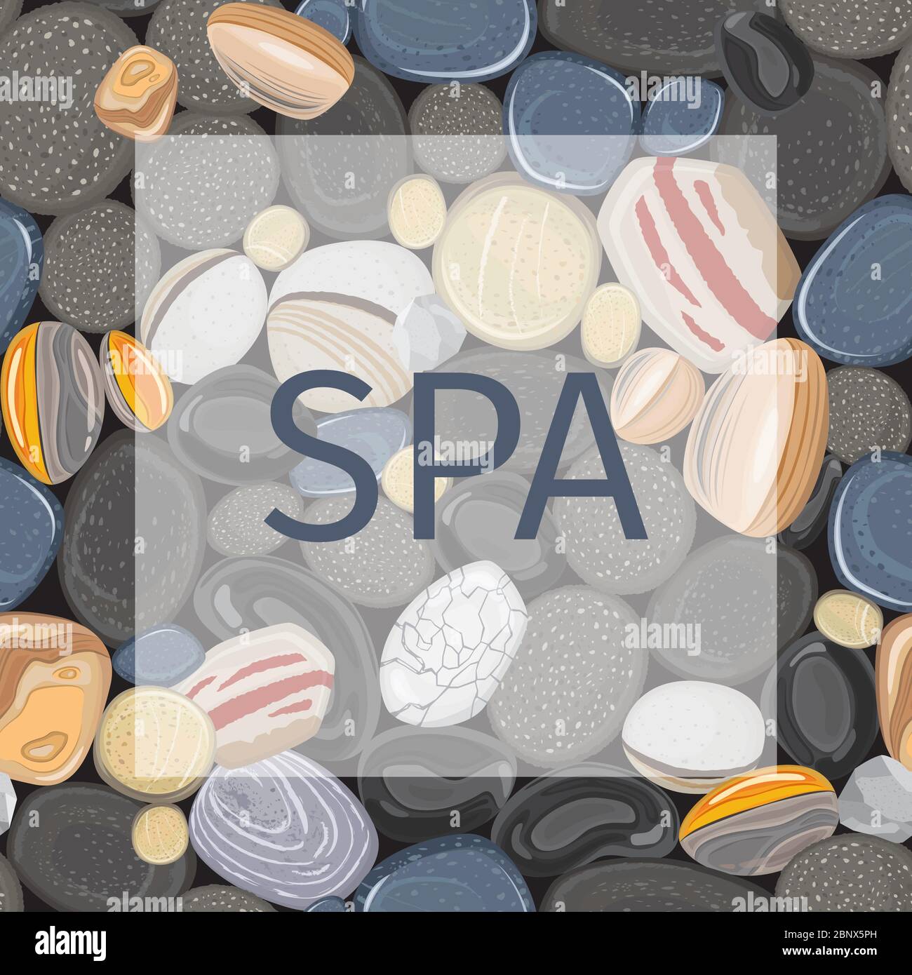 Spa fashion concept with river stones seamless pattern. Vector ...