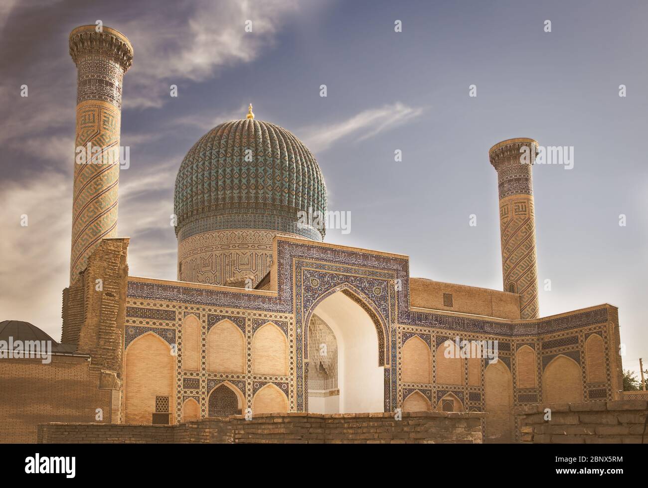 Gur-E Amir Mausoleum, the tomb of the Asian conqueror Tamerlane or ...