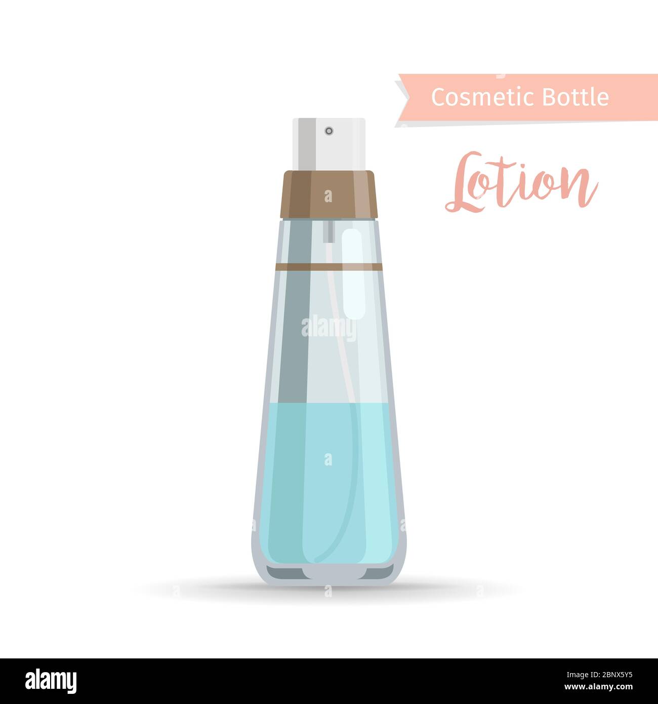 Cosmetics bottle product with hand drawn inscription lotion. Vector ...