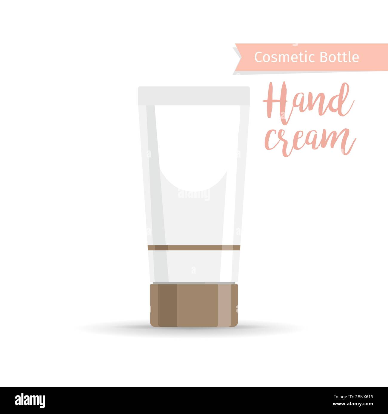 Cosmetics bottle product with hand drawn inscription hand cream. Vector ...