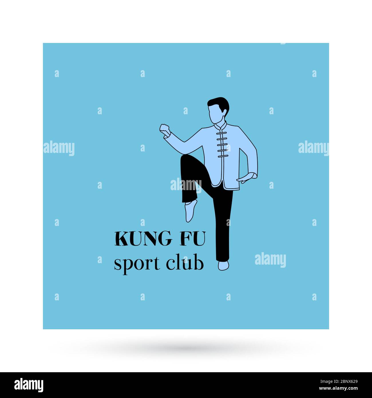 Kung fu sport club logo design presentation. Vector illustration Stock ...