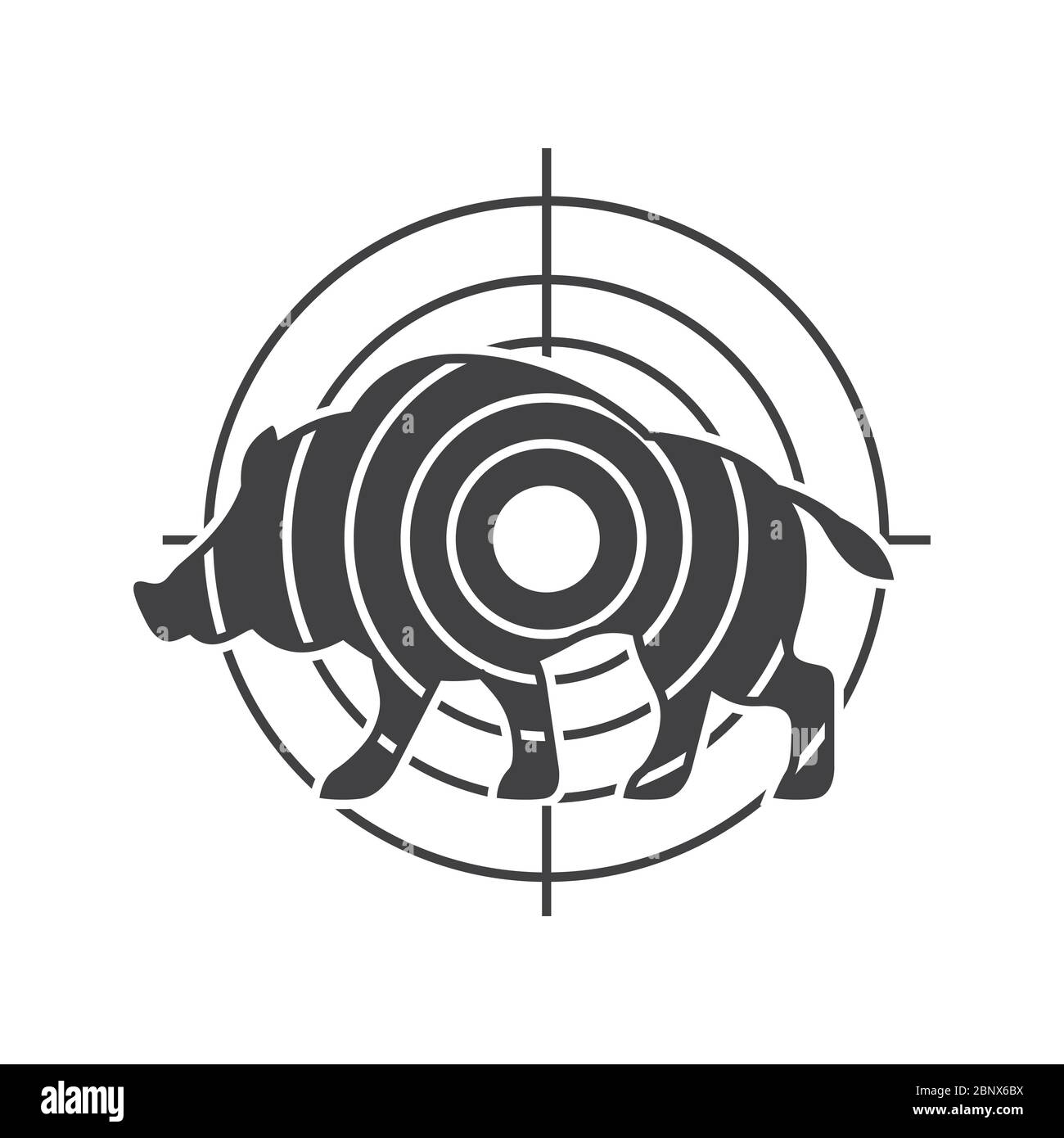 Hunting vector symbol with animal and aim. Boar hunting Stock Vector ...