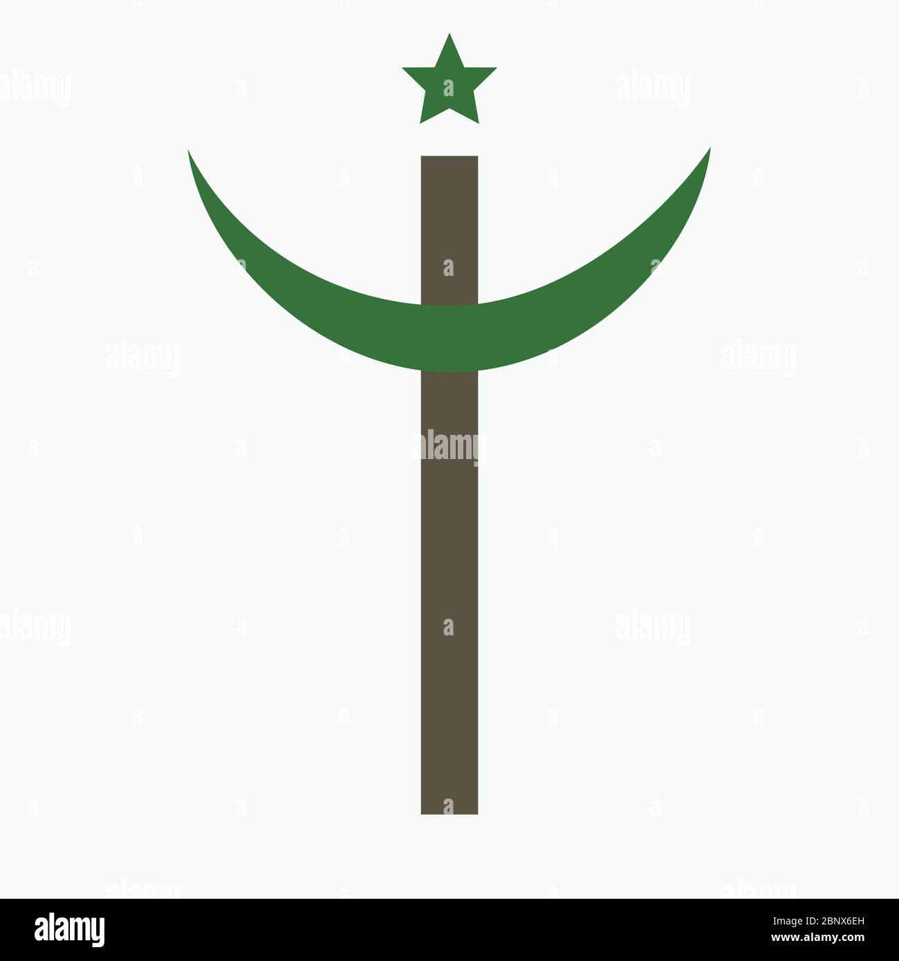Combination of Crescent with Cross religious symbols. Harmony of two ...