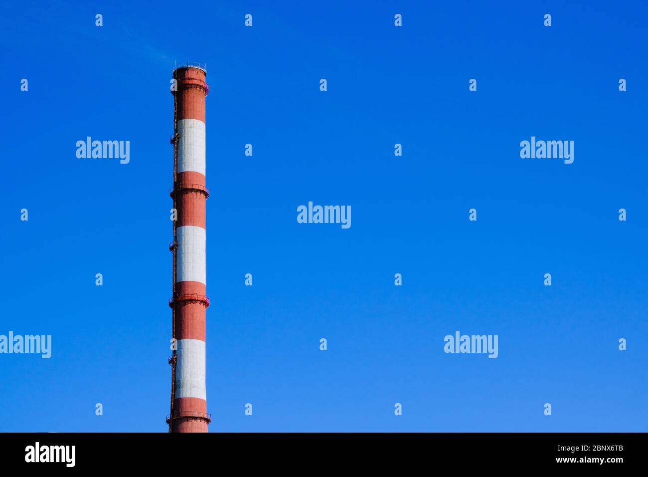 chimney at thermoelectric power station Stock Photo - Alamy
