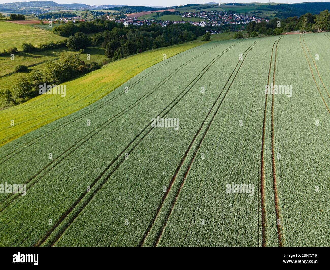 Agricultural fields from above - wonderful nature Stock Photo - Alamy