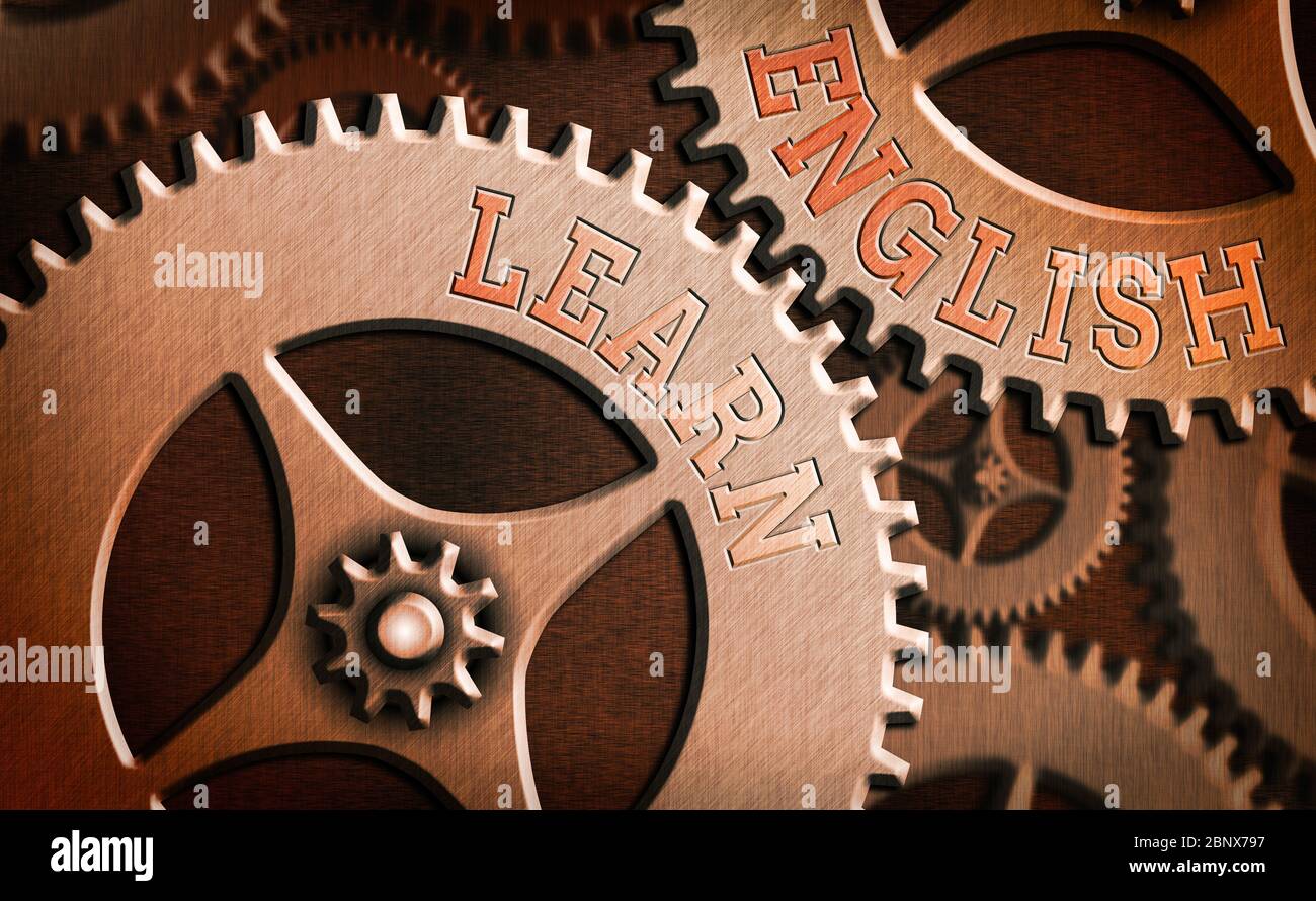 Writing note showing Learn English. Business concept for gain acquire ...