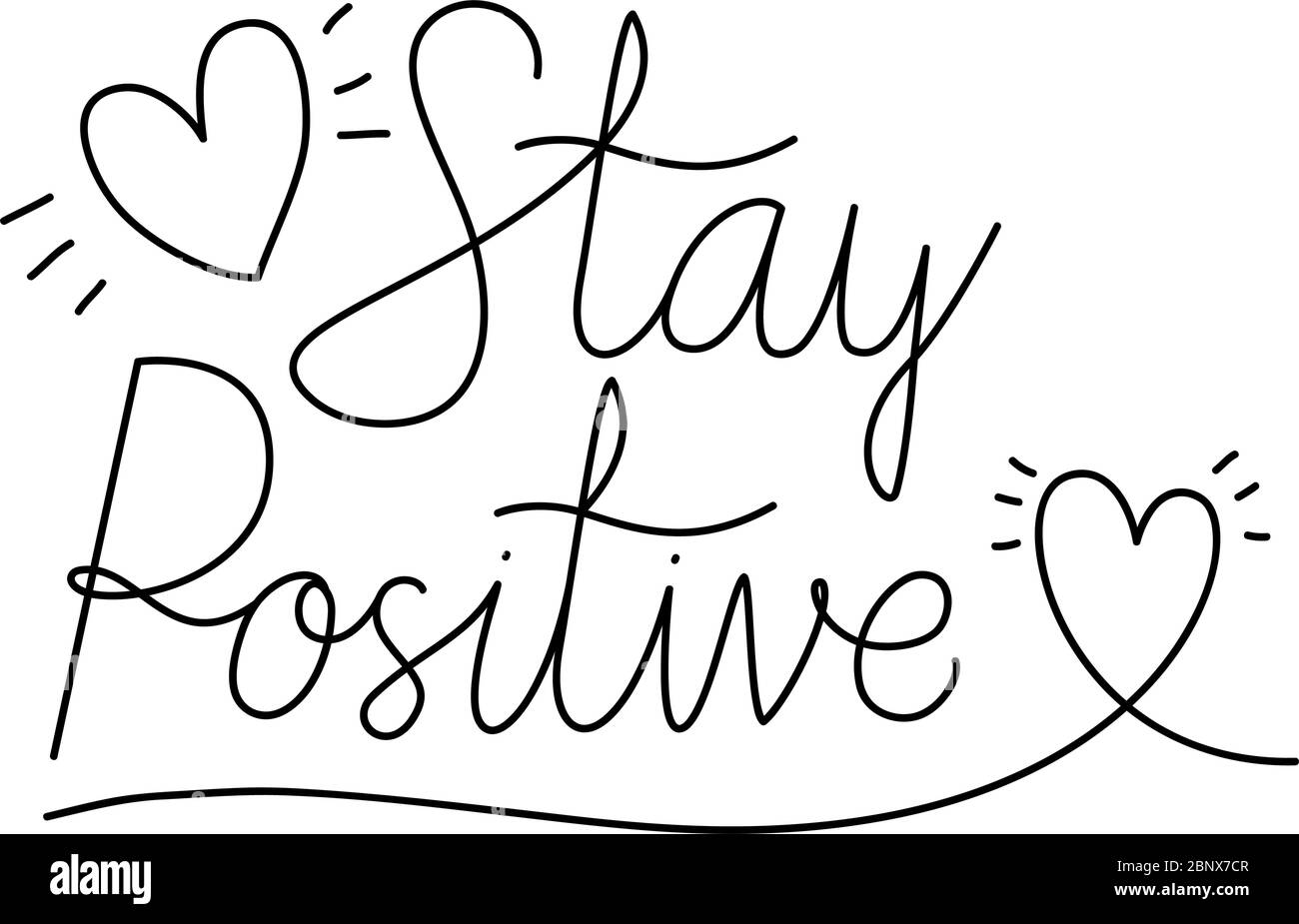 Stay positive text and hearts vector design Stock Vector Image & Art ...