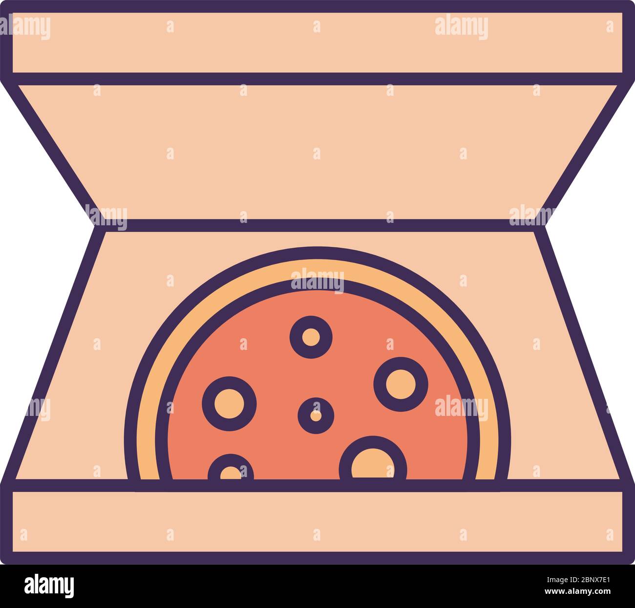 Pizza inside box line and fill style icon vector design Stock Vector ...