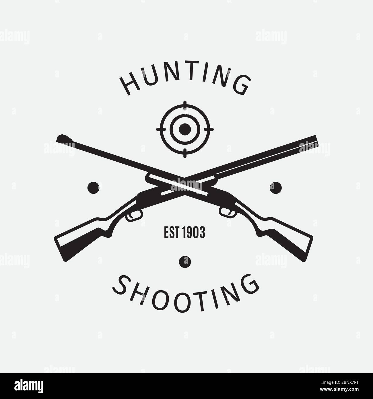 Vintage style vector hunting shooting cub logo with hunting rifles ...