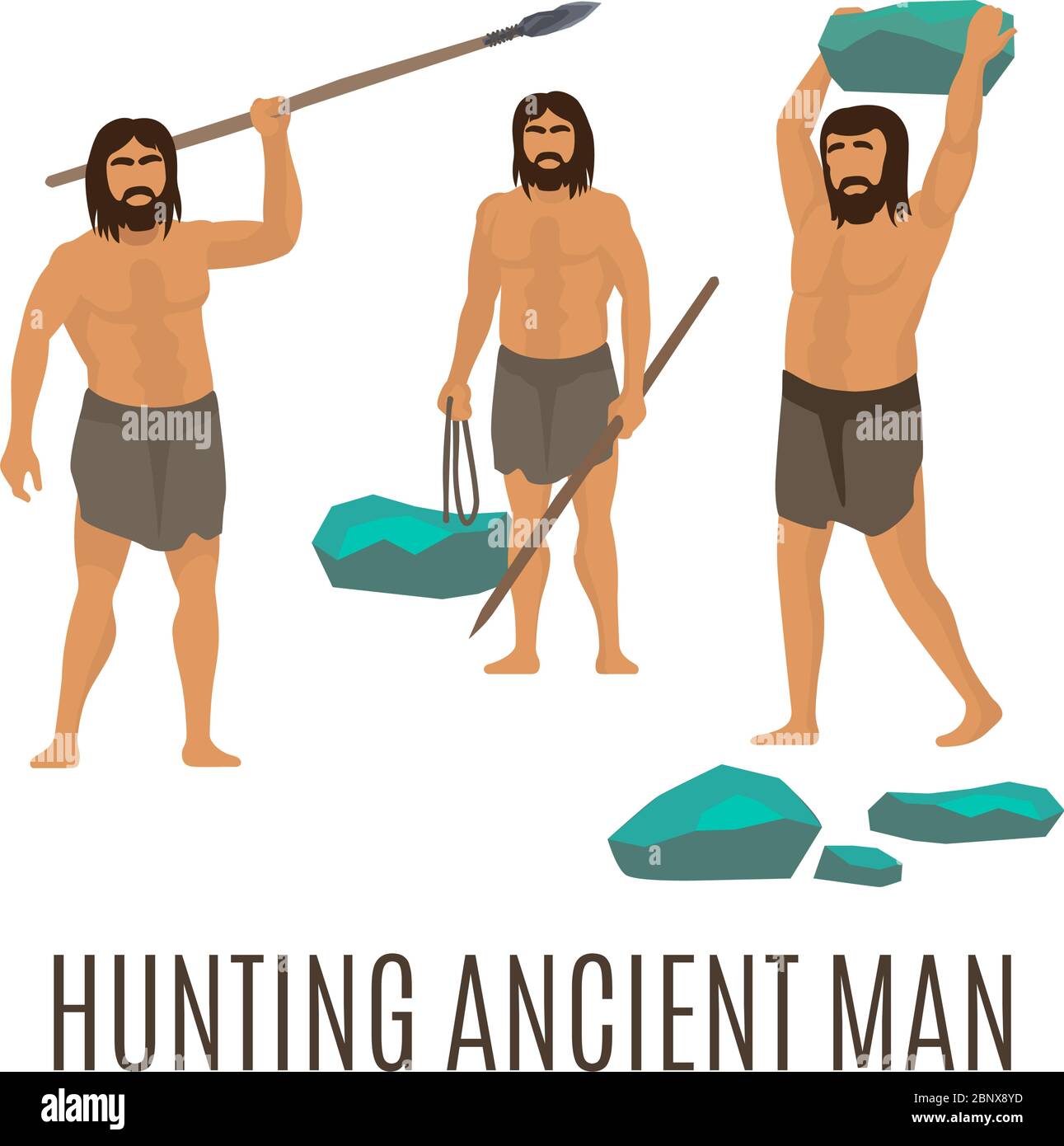 Prehistoric art men spear Cut Out Stock Images & Pictures - Alamy