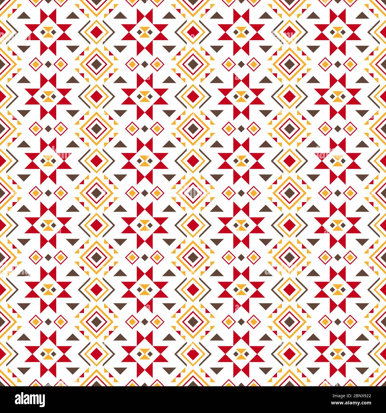 Geometric pattern with triangles and squares in yellow and red colors ...