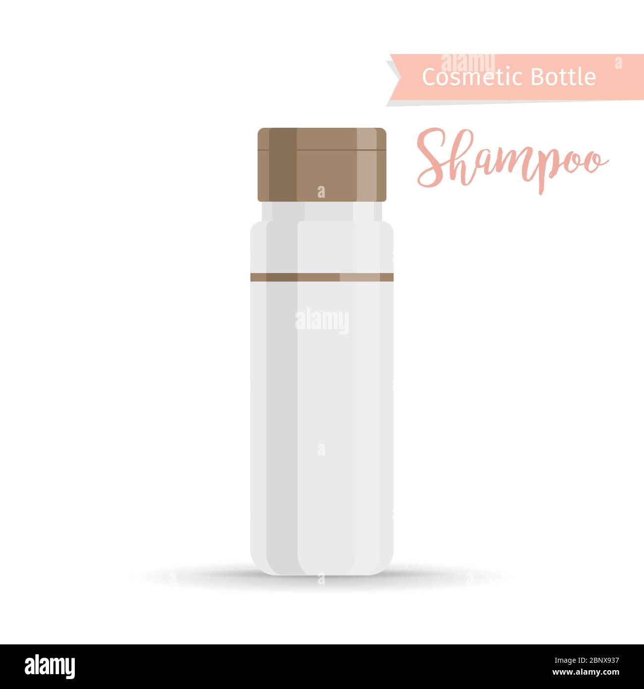 Cosmetics bottle product with hand drawn inscription shampoo. Vector ...