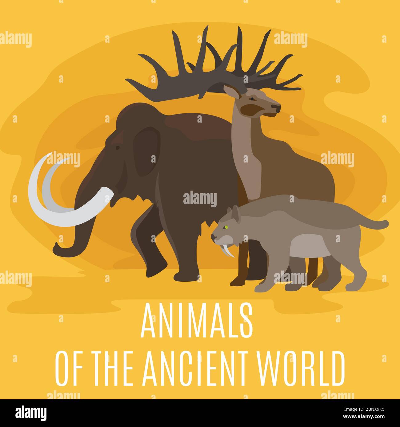 Ancient prehistoric stone age animals concept. Animals vector ...