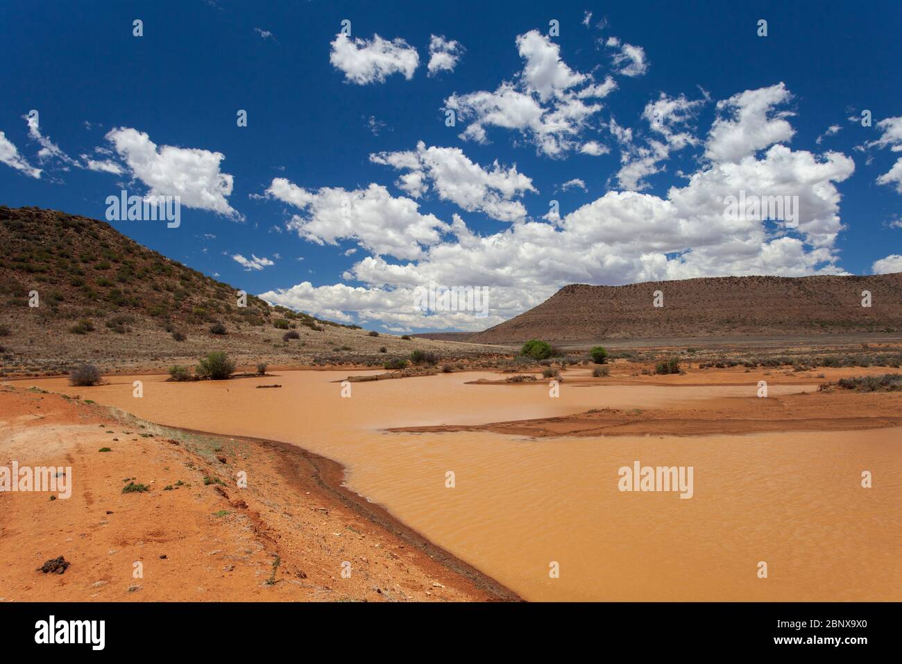 Dam for water storage, Sheep Farm, The Karoo, South Africa Stock Photo ...