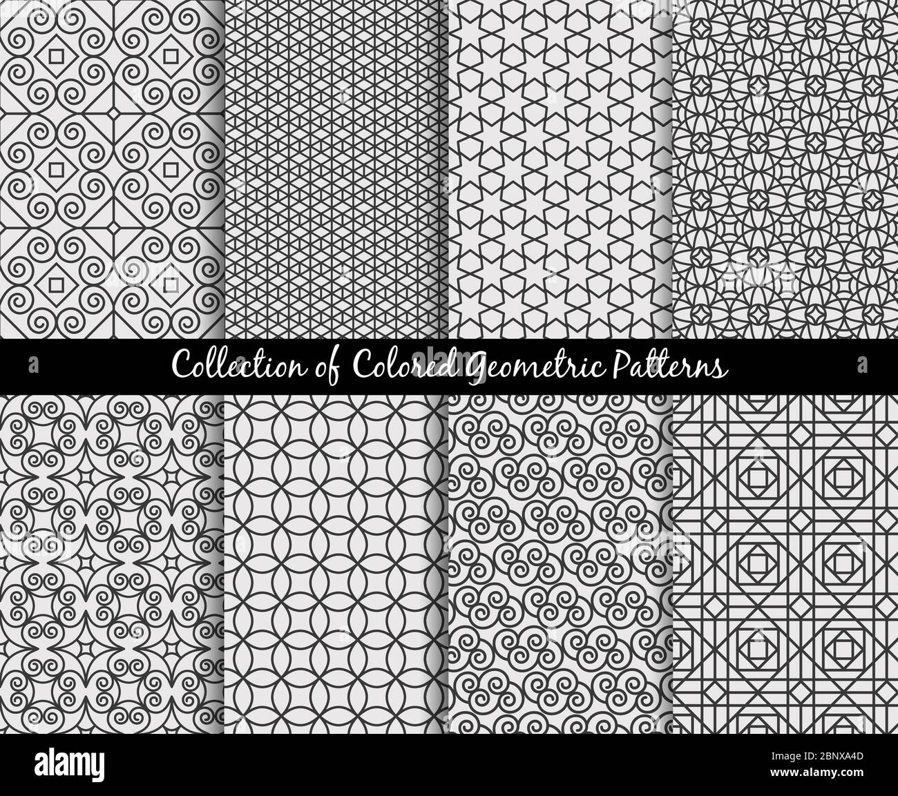 Ethnic black and white decorative oriental patterns collection. Vector ...