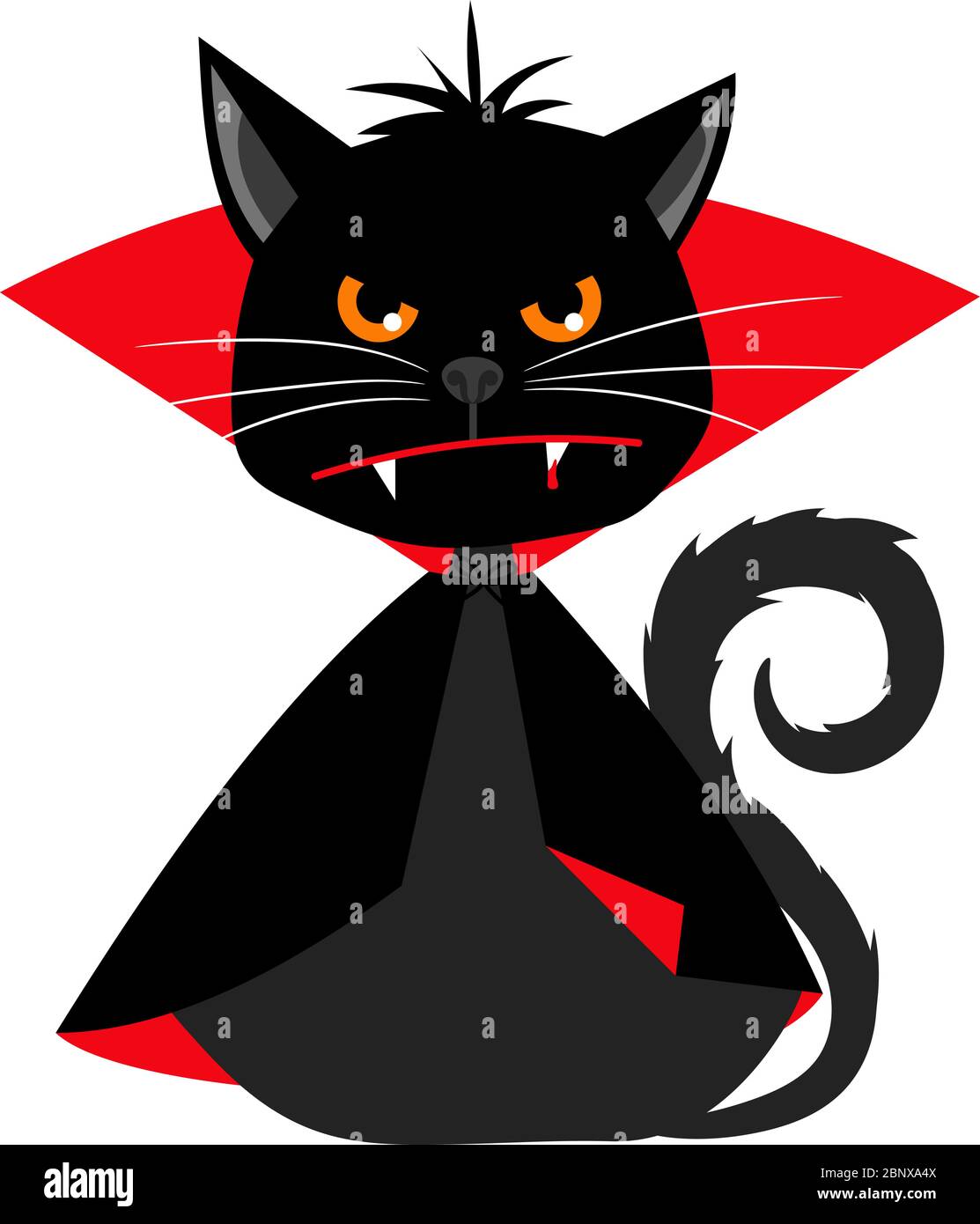 Cat vampire in Dracula carnival costume for halloween party, black cat ...