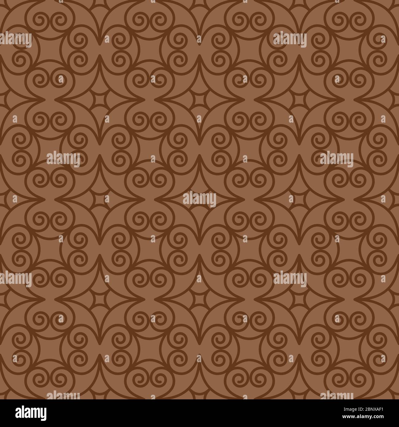 Vintage brown swirl oriental decorative pattern. Vector illustration ...