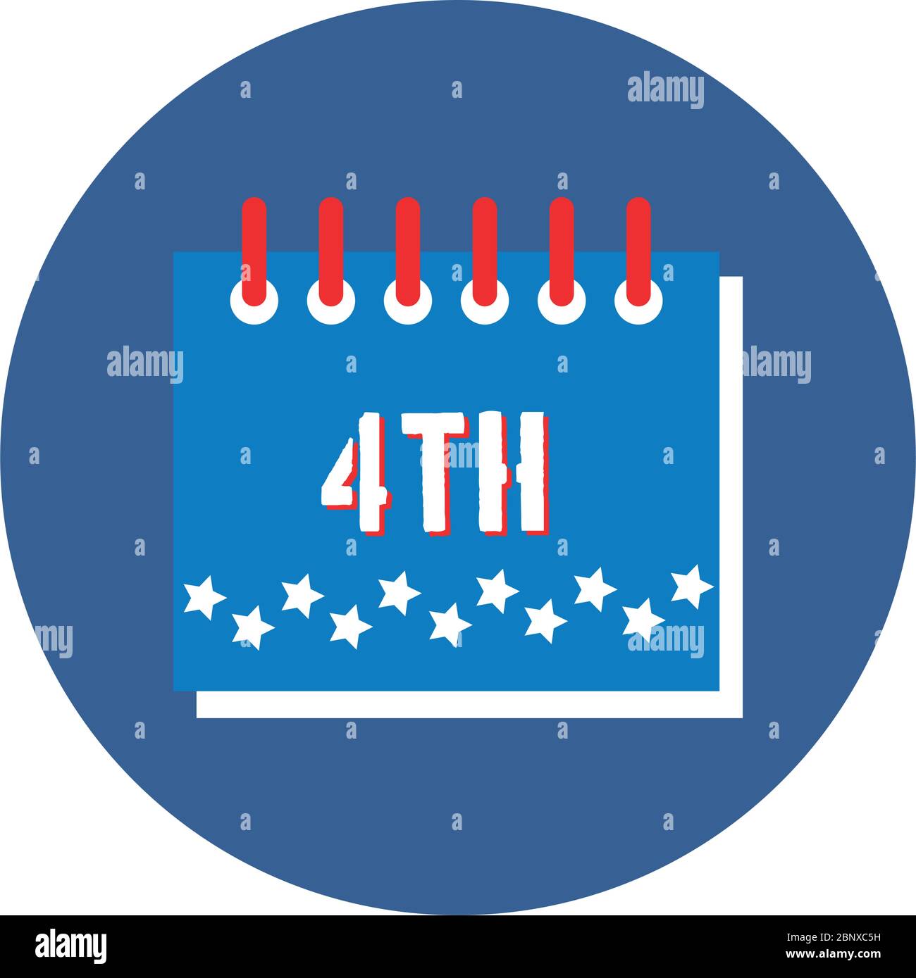 calendar with stars fourth july block style Stock Vector Image & Art ...