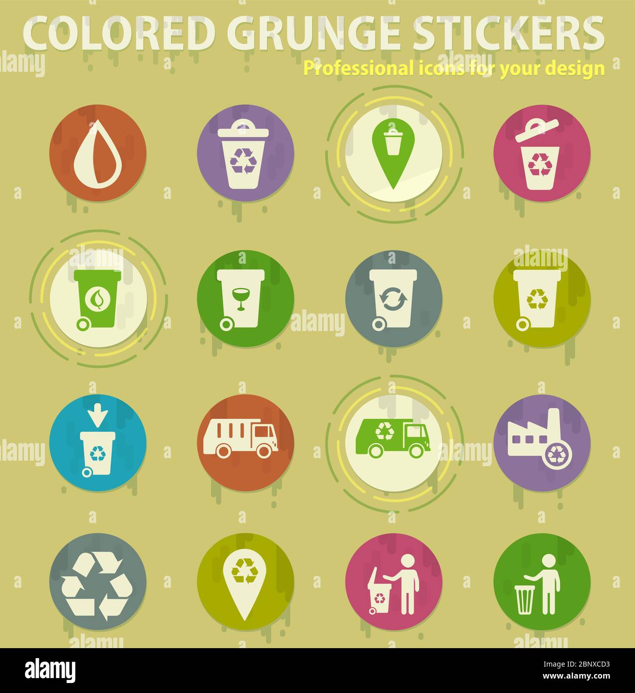 Garbage simply icons Stock Vector Image & Art - Alamy