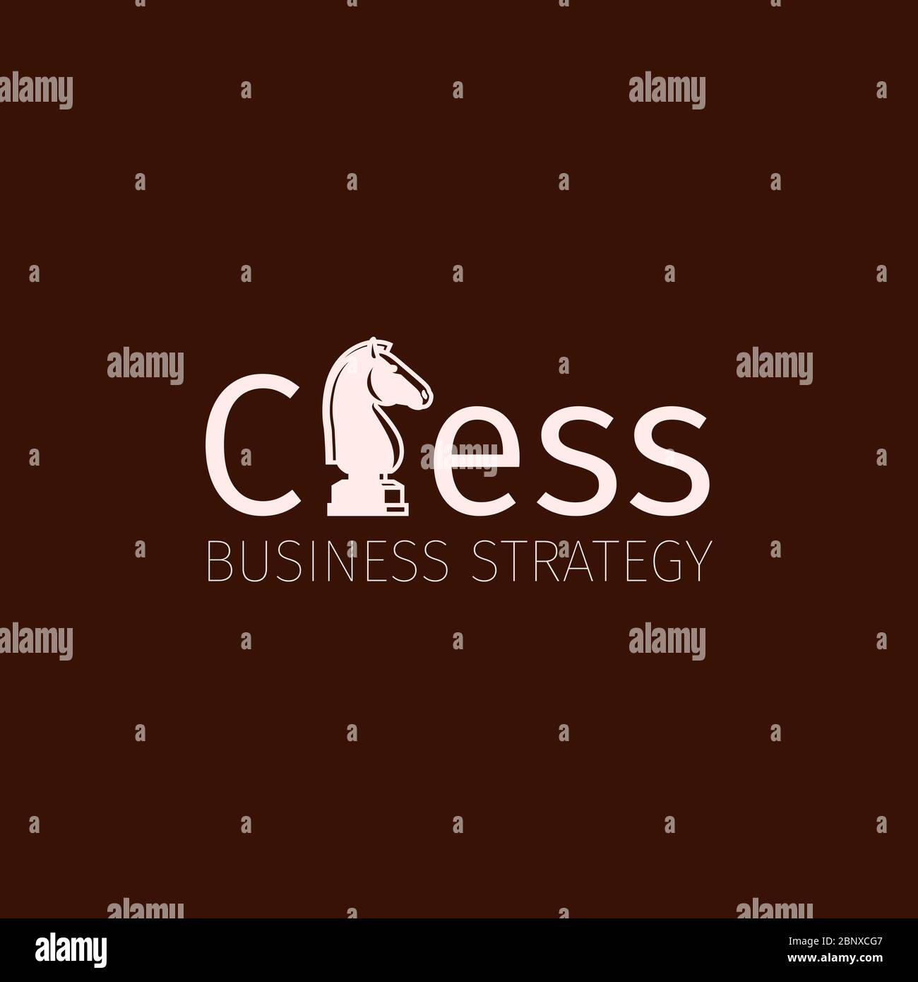 Chess business strategy logo with knight piece. Vector illustration ...