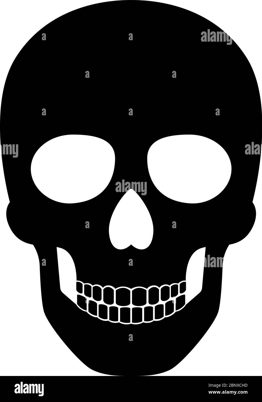 Vector skull. Black skull isolated on white background elements for ...
