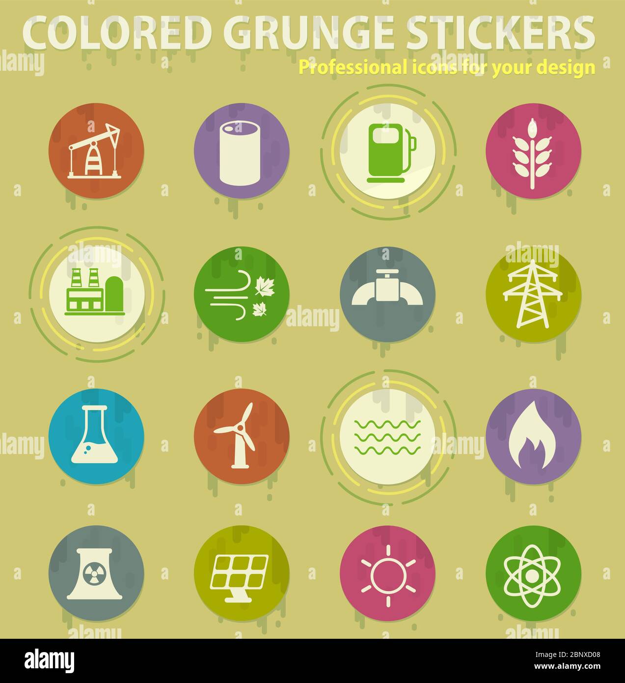 fuel and power icon set Stock Vector Image & Art - Alamy