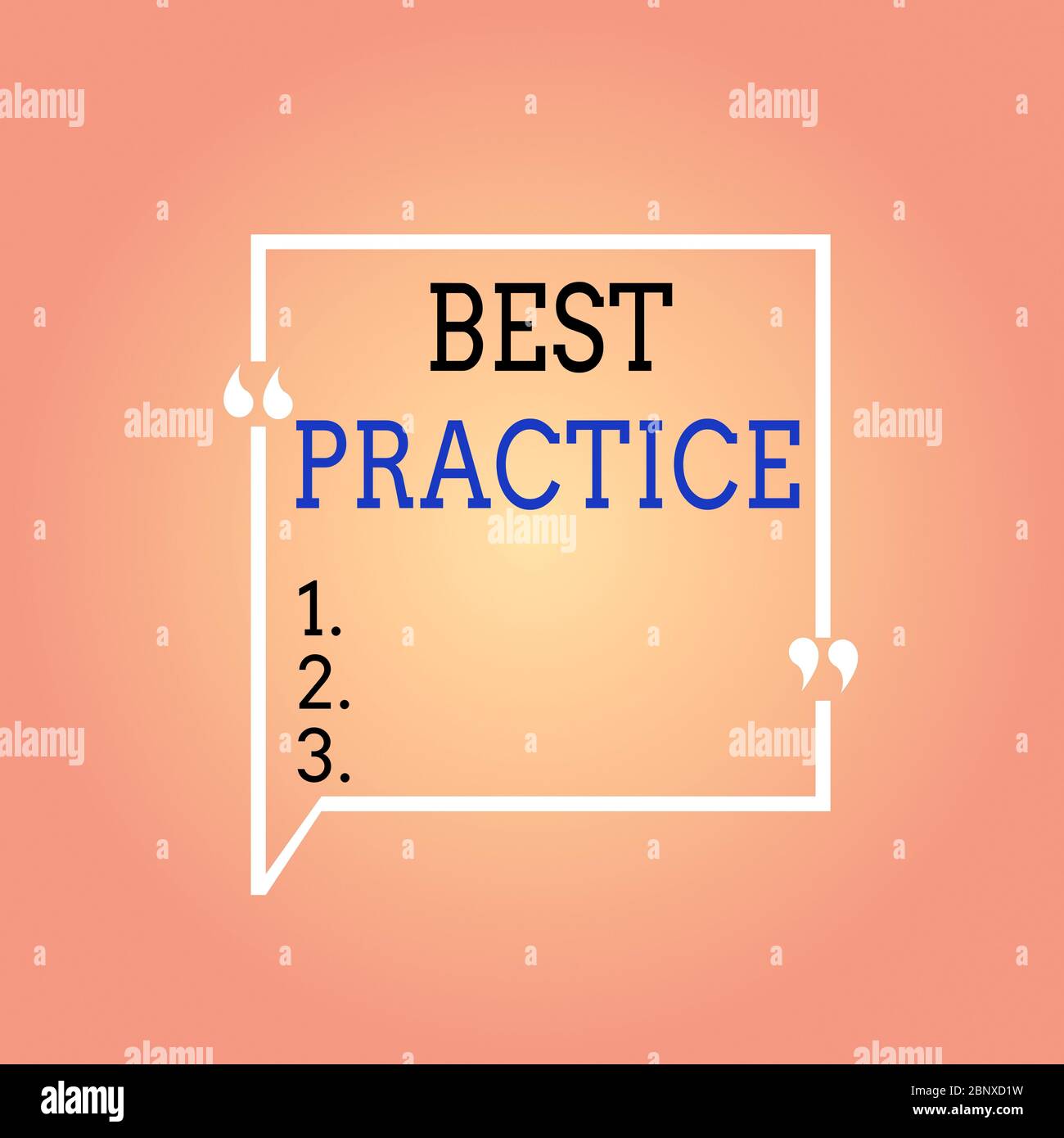 Handwriting text Best Practice. Conceptual photo commercial procedures ...