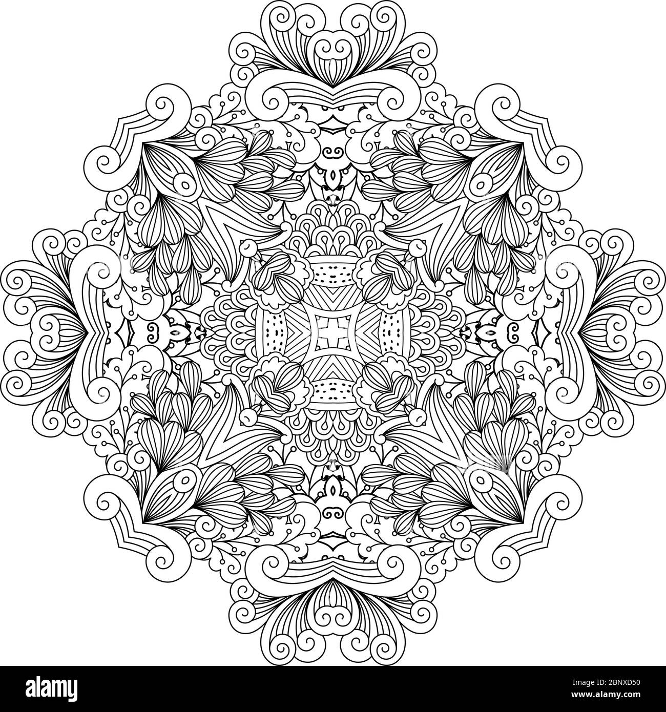 Symmetrical floral patterns Stock Vector Images - Alamy