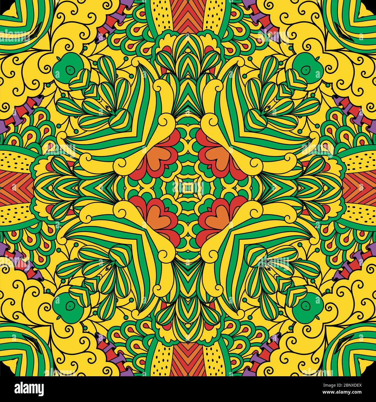 Colorful decorative floral and swirl outline vector illustration Stock ...