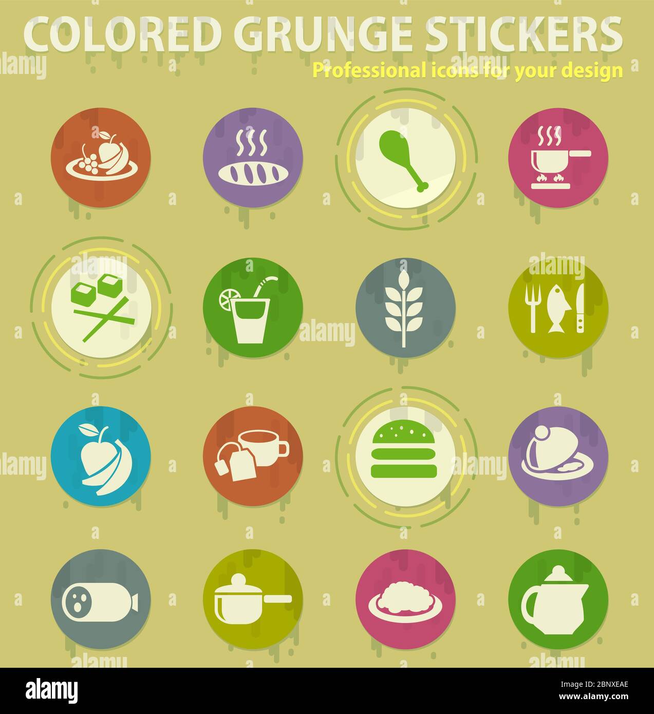 food and kitchen icon set Stock Vector Image & Art - Alamy