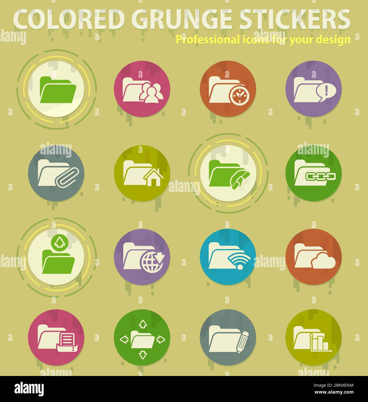 folder icon set Stock Vector Image & Art - Alamy