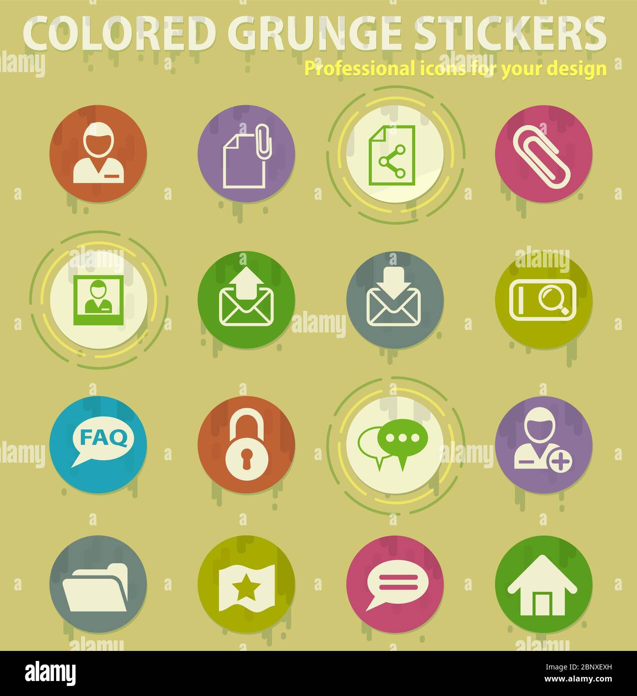 colored grunge icons Stock Vector Image & Art - Alamy