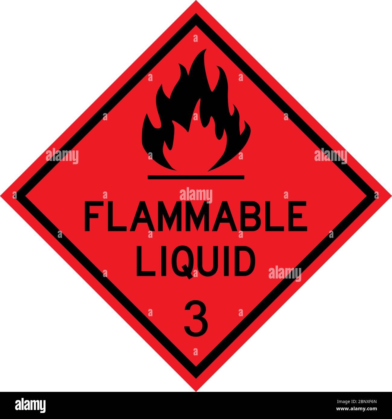 Flammable liquid caution sign. Black on red background. Perfect for ...