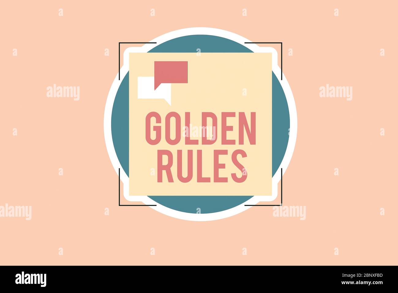 Writing note showing Golden Rules. Business concept for Basic principle that should be followed ...