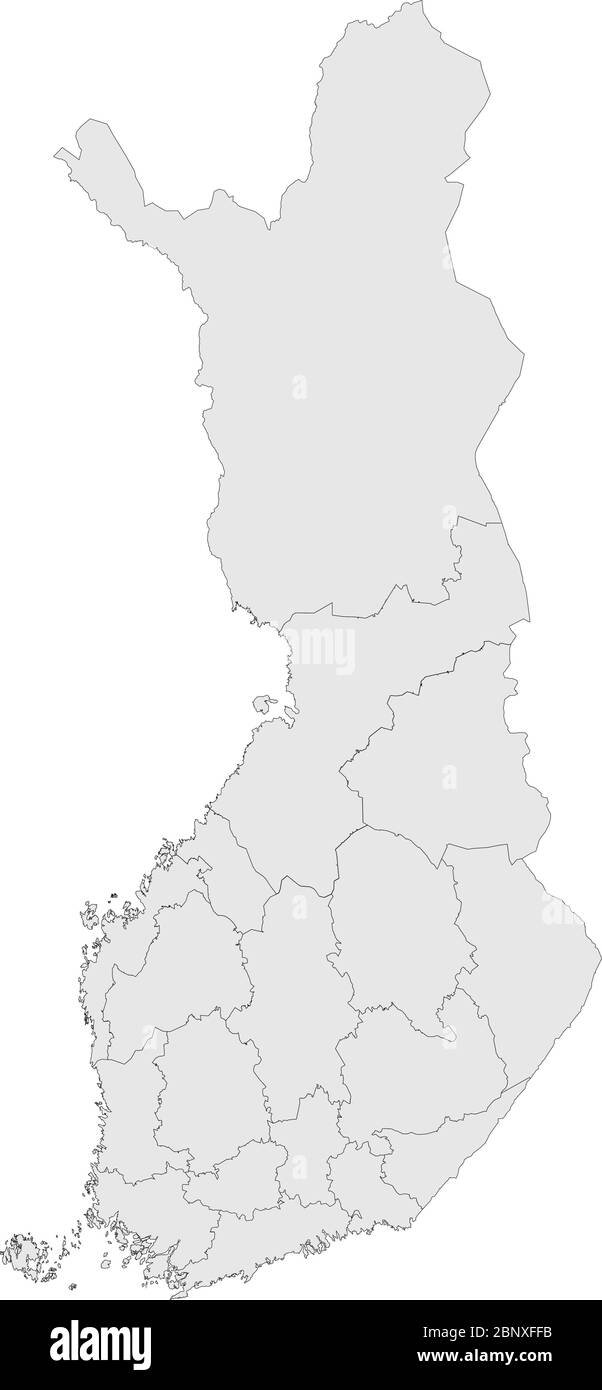 Finland political map. Light gray background. Perfect for backgrounds ...