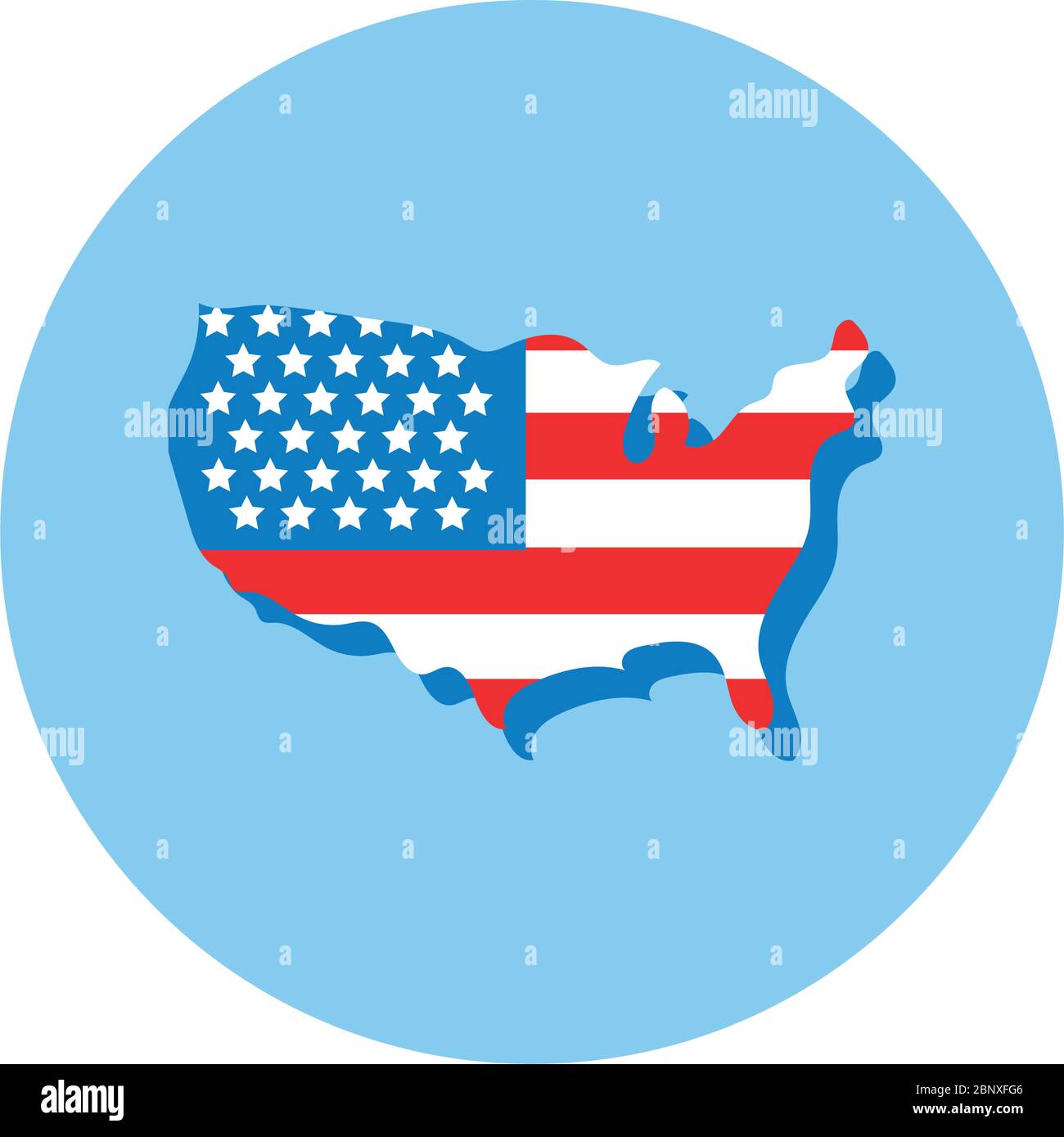 usa map with flag block style Stock Vector Image & Art - Alamy