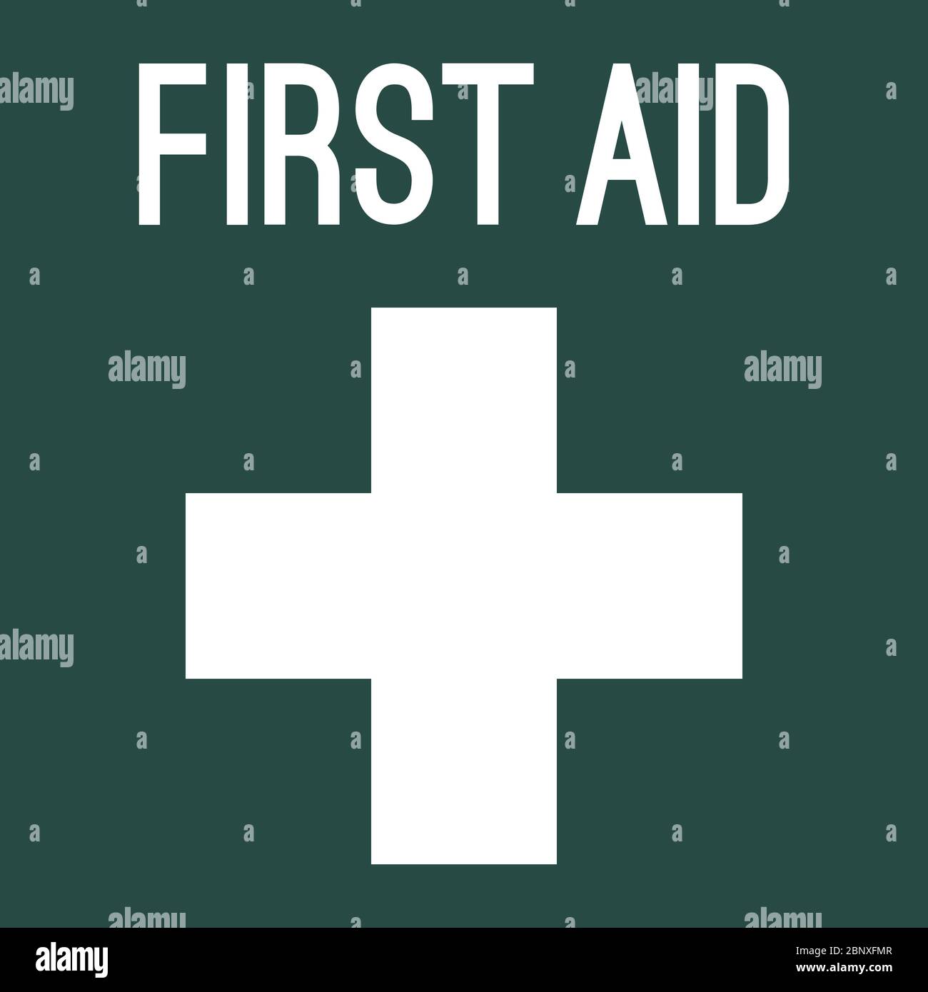 First aid assistance sign. White plus sign with green background Stock ...