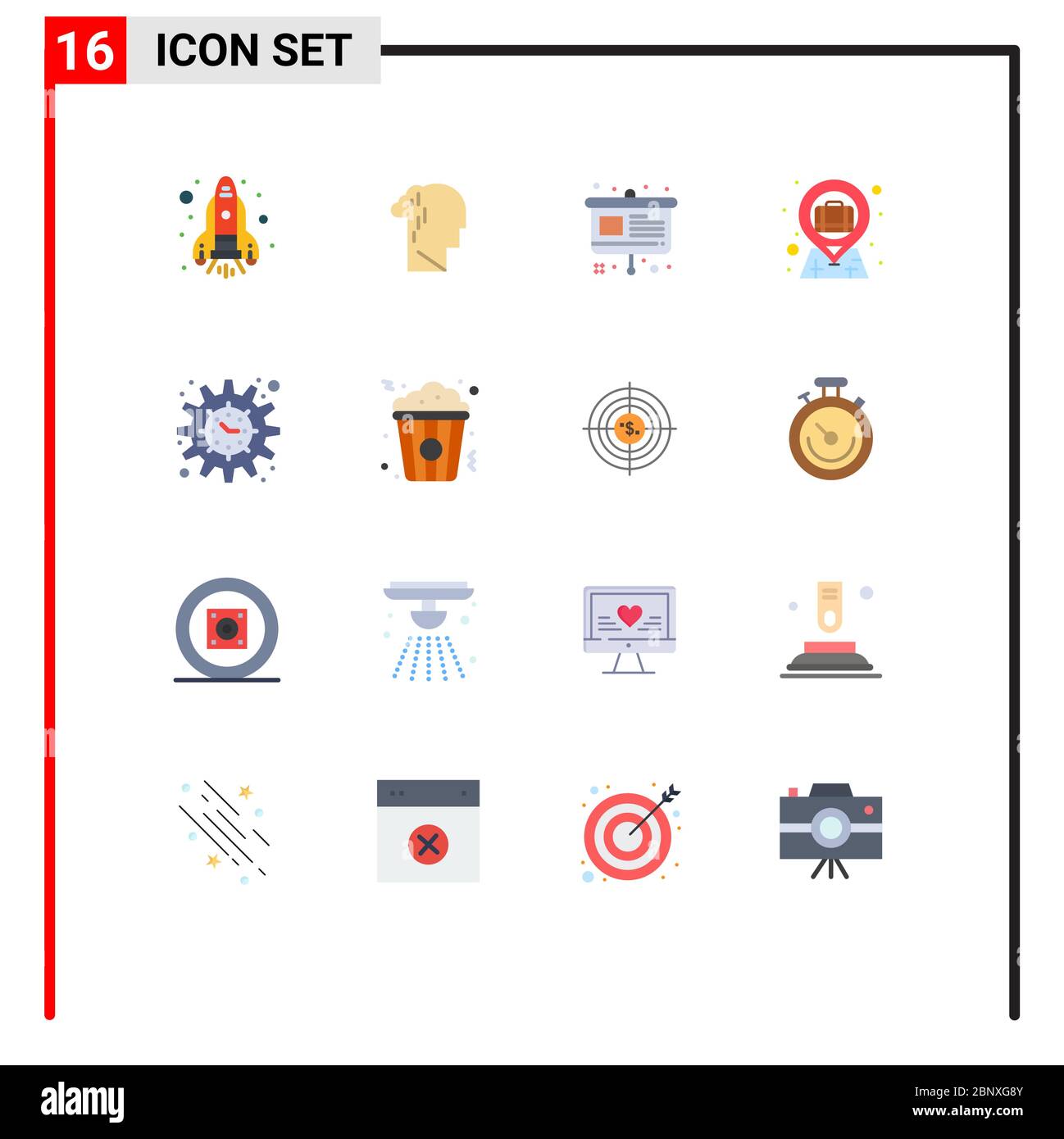 Stock Vector Icon Pack of 16 Line Signs and Symbols for project, case ...
