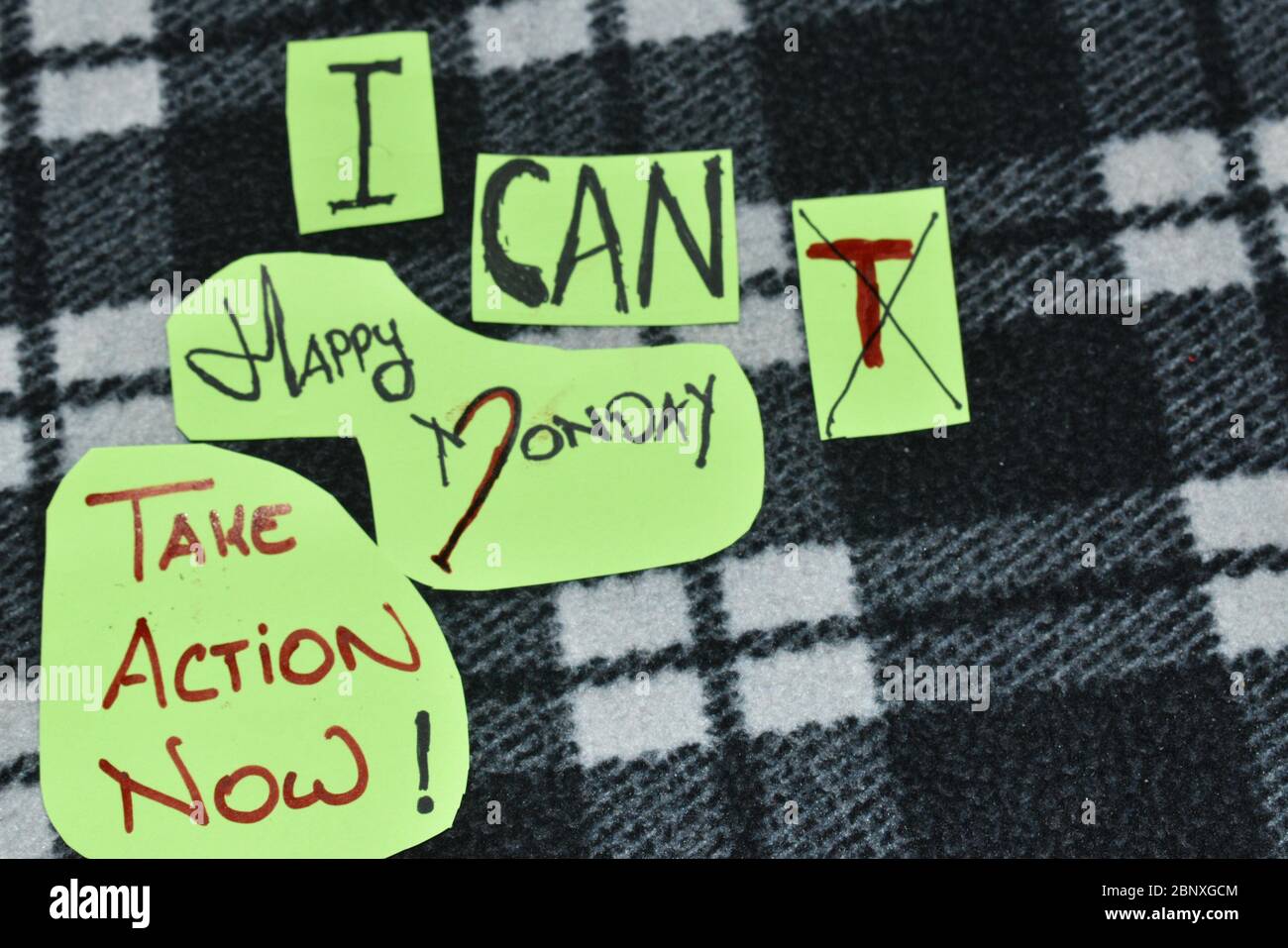 Close up of some positive words for self confidence.Hand written on ...