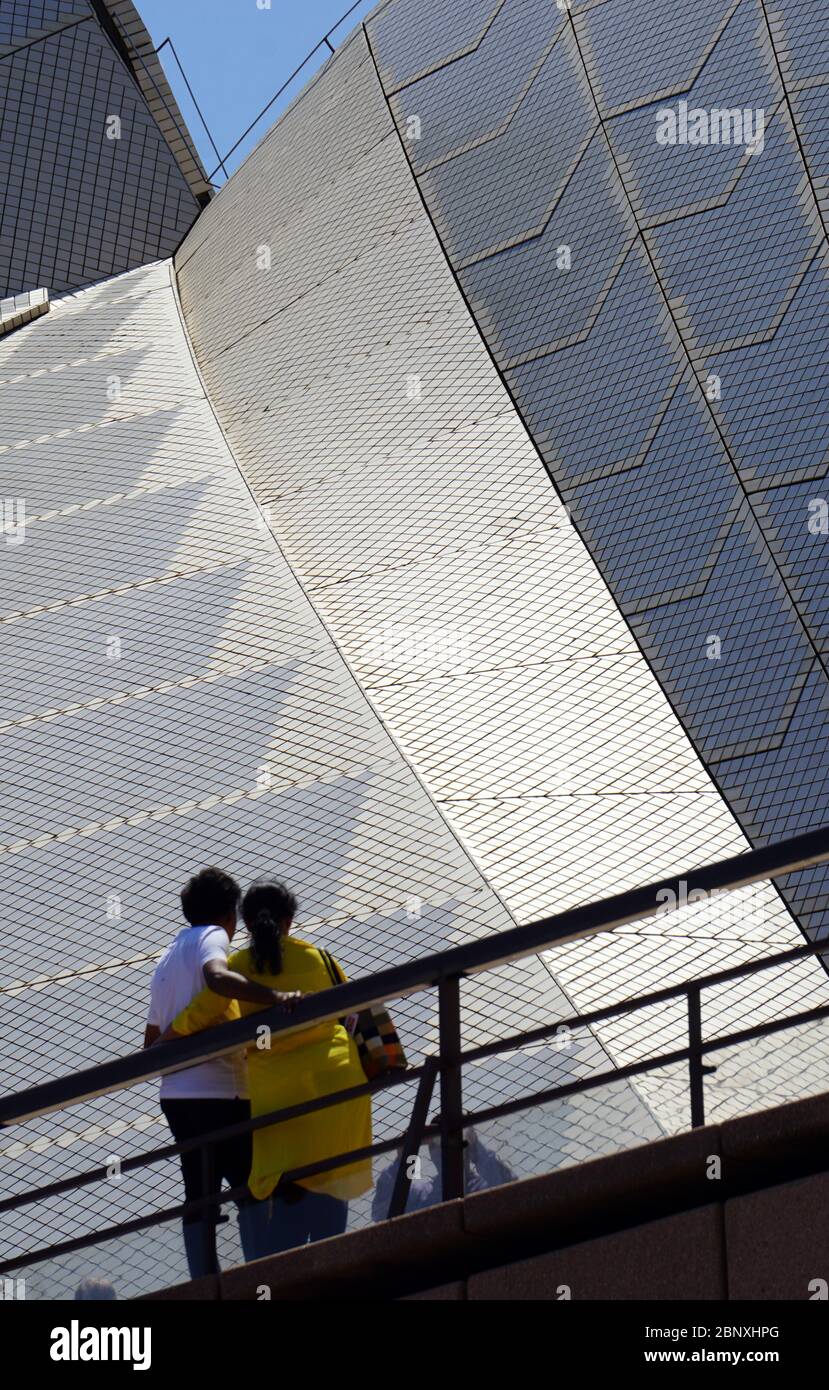 pattern of roof tiles on Sydney opera house, designed by John Utzon in ...