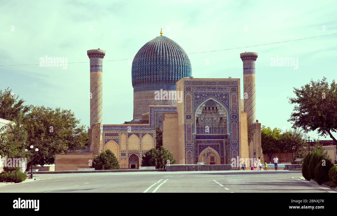 SAMARKAND, UZBEKISTAN - AUGUST 28, 2016: Gur-E Amir Mausoleum, the tomb ...