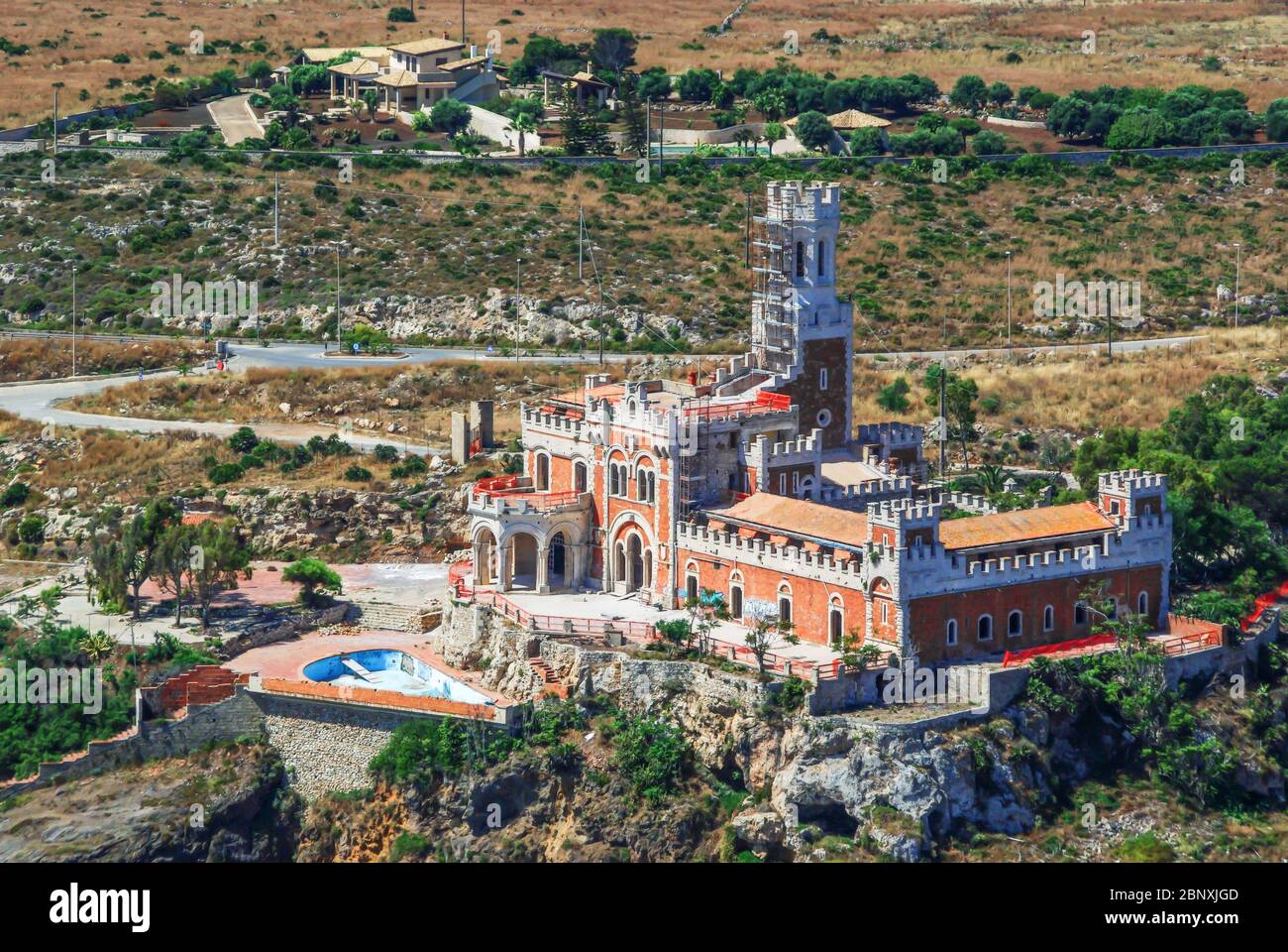 Aerial view of the Tafuri castle of Portopalo in Sicily Stock Photo - Alamy