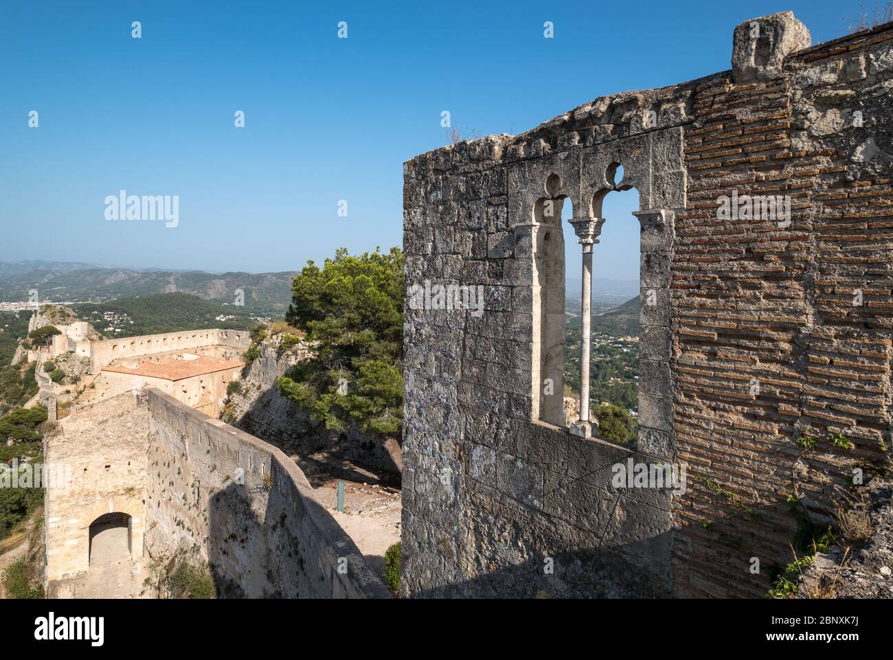 Xativa Castle Valencia Spain castle wall strategically located on top ...