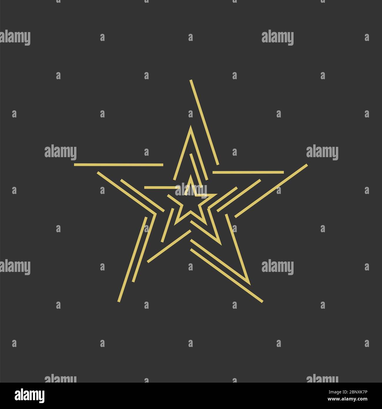 Gold Star Line Logo Template Illustration Design. Vector EPS 10 Stock ...