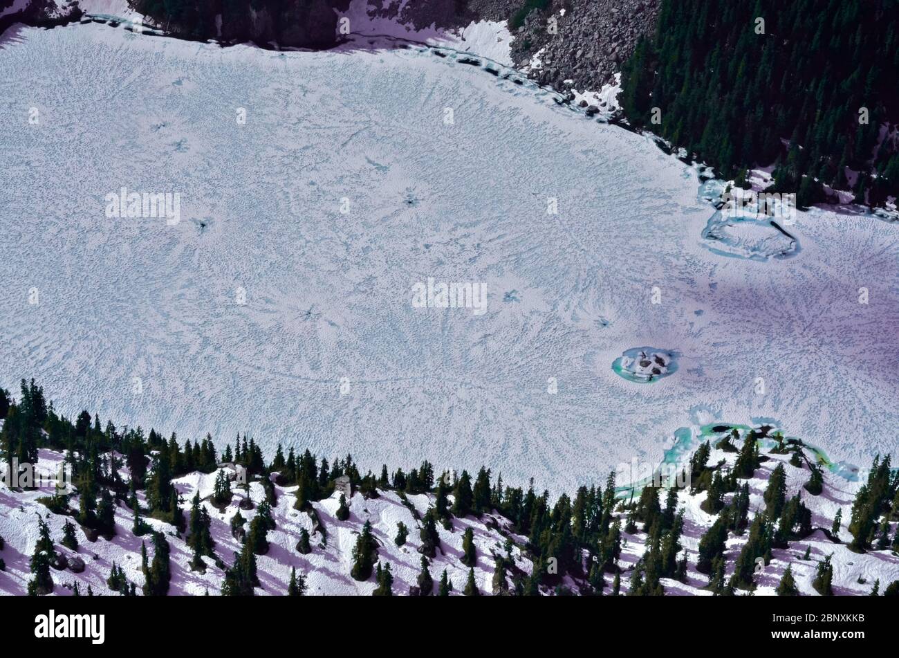 An aerial view of an icy lake Stock Photo - Alamy