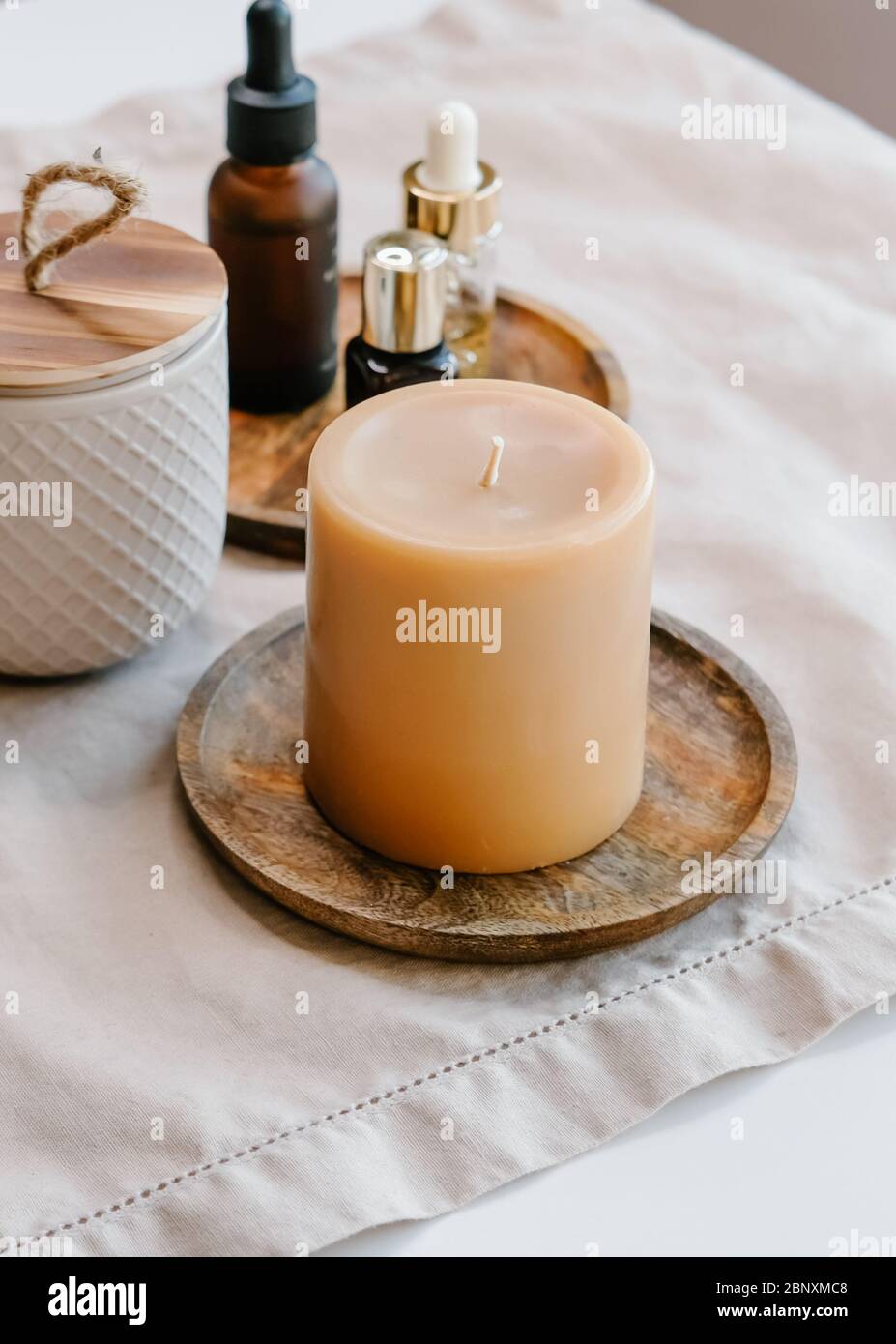 Candles spa background Stock Photo - Alamy