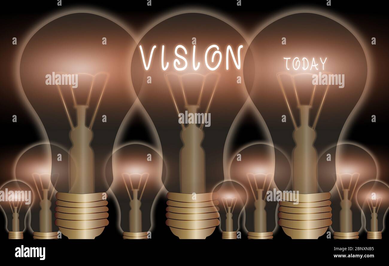 Writing note showing Vision. Business concept for ability to think ...